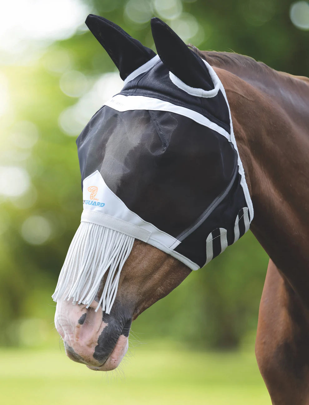Fine Mesh Fly Mask with Ears & Nose Fringe – TRI Equestrian